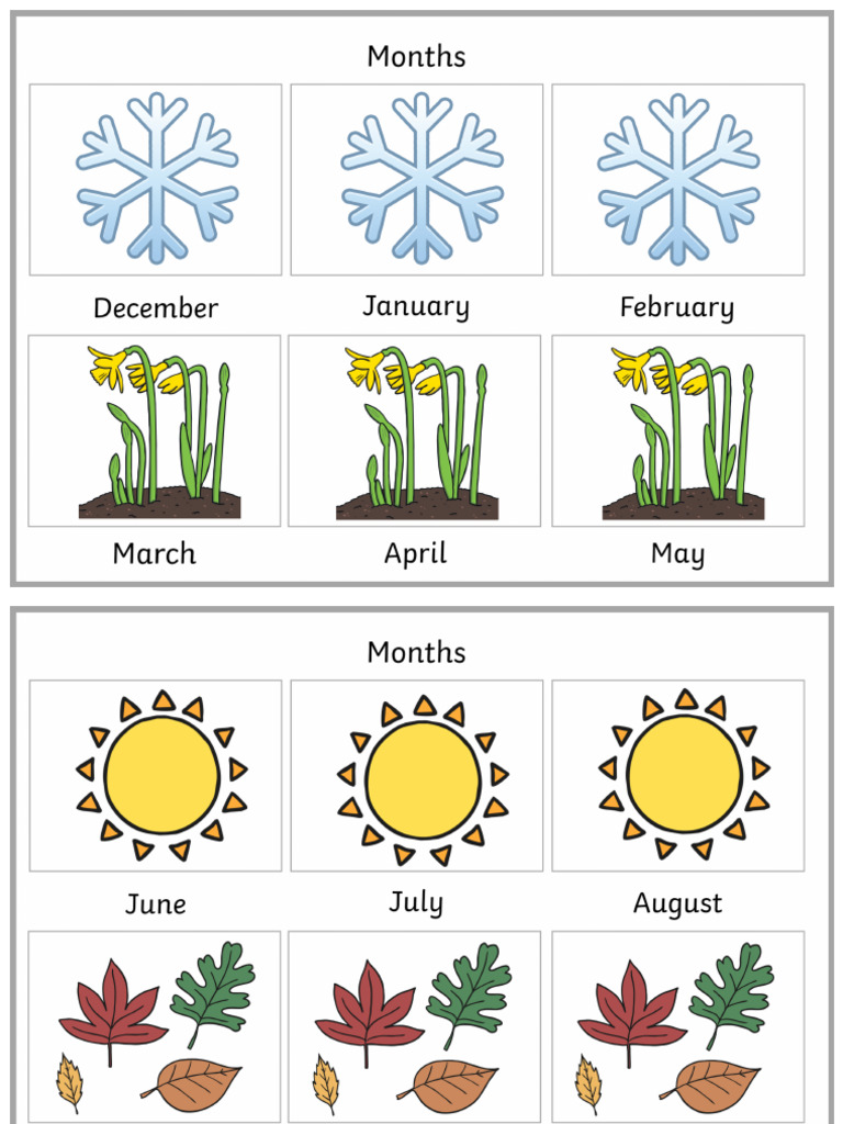 Months. Picture Dictionary | PDF