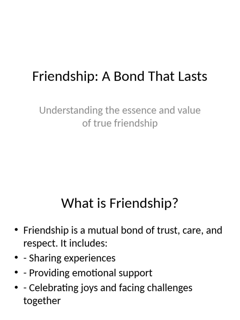Friendship Presentation | PDF