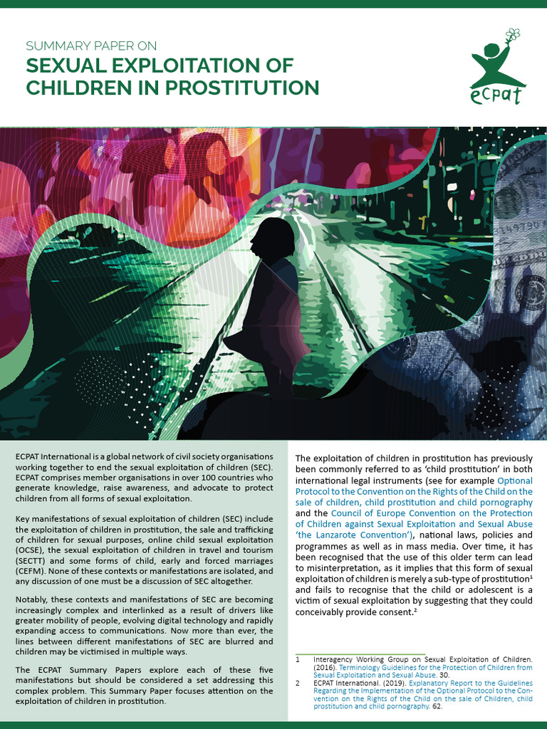 Summary Paper On Sexual Exploitation of Children in Prostitution | PDF | Prostitution | Sexual ...