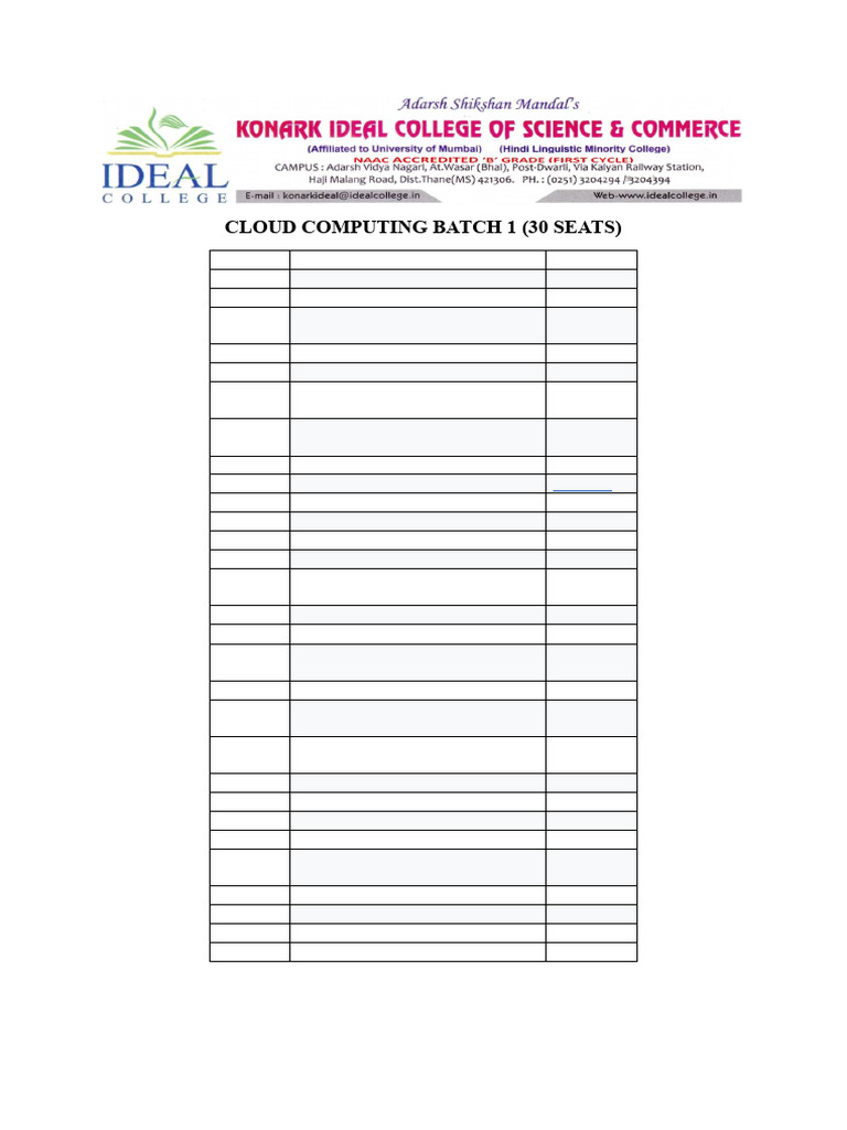 Cloud Computing Batch 1 | PDF