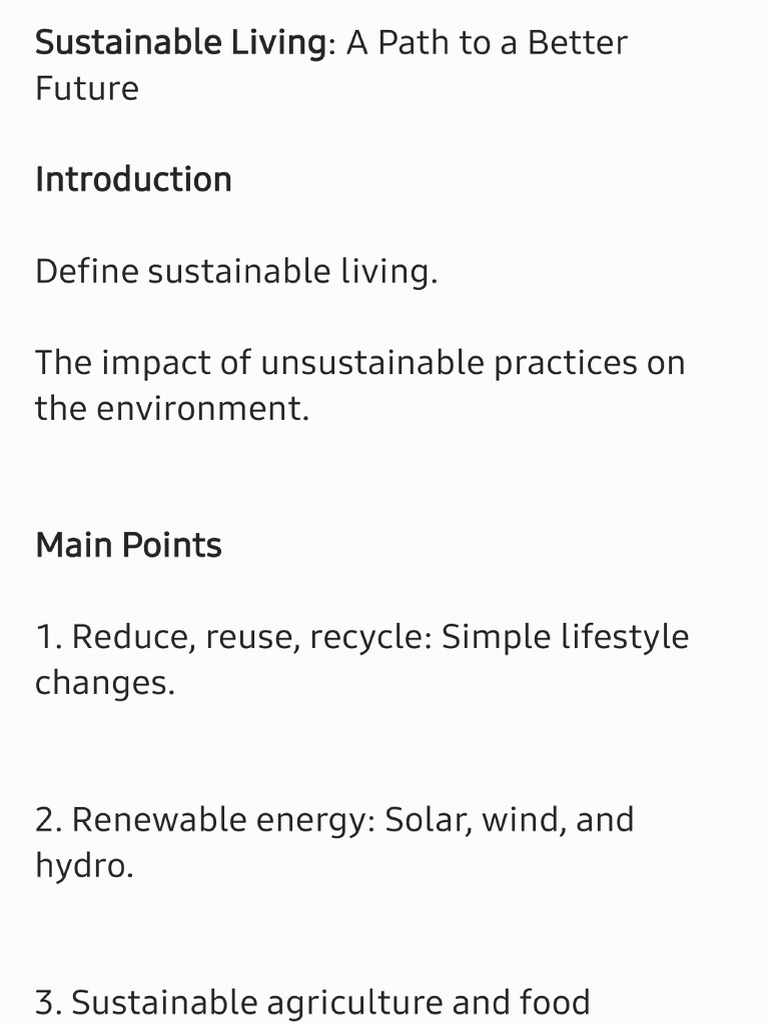 Sustainable Living | PDF