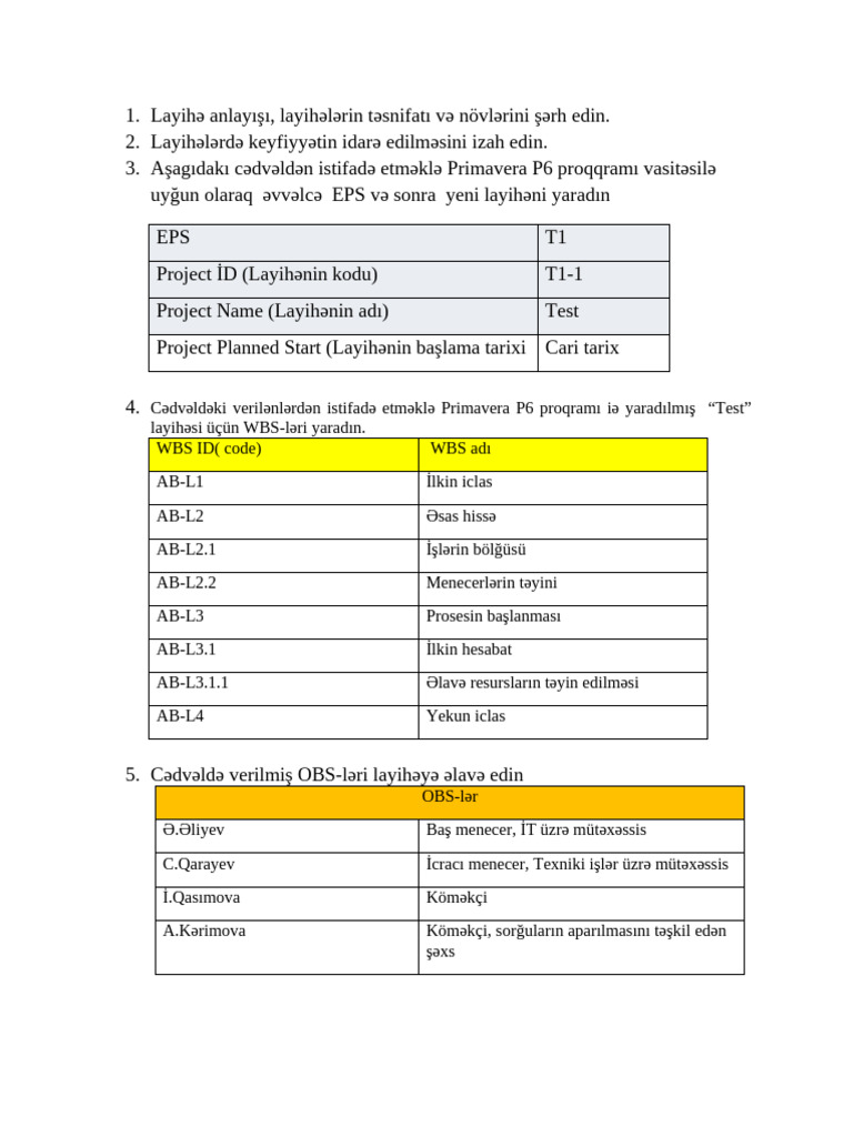 Layihe Sual XX | PDF