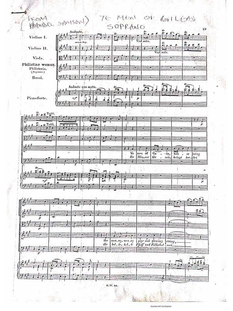 Soprano Ye Men of Gilead by Handel Samson | PDF