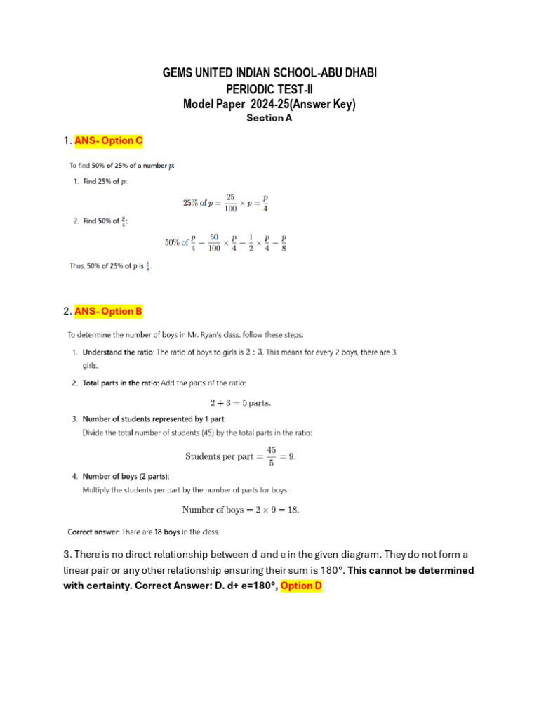 Pt2_sample Paper Answer Key | PDF