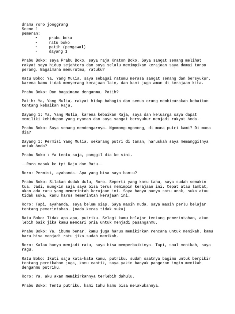 Drama Roro Jonggrang | PDF