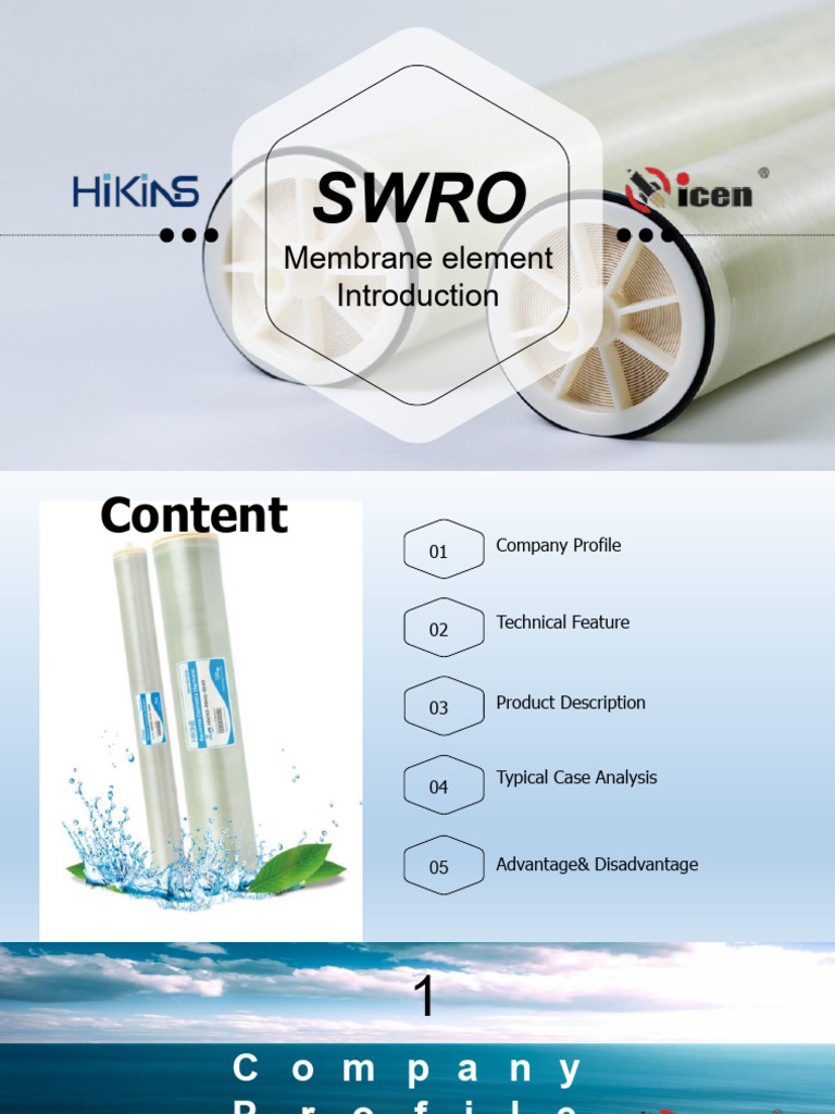 SWRO Membrane Presentation | PDF | Membrane | Physical Chemistry