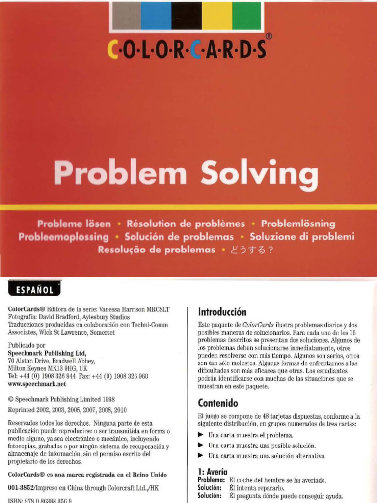 Tarjetas Solución de Problemas (Color Cards) | PDF