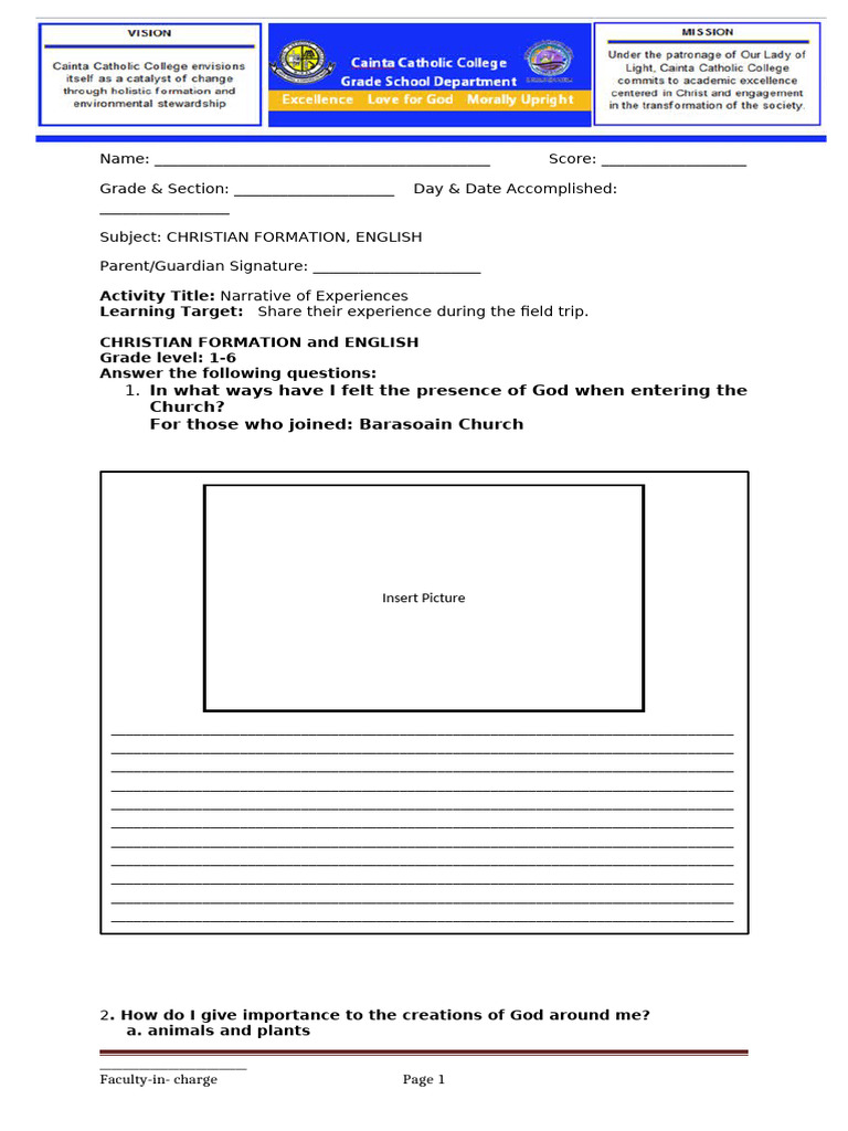 Field-Trip-Narrative | PDF | Rubric (Academic) | Linguistics