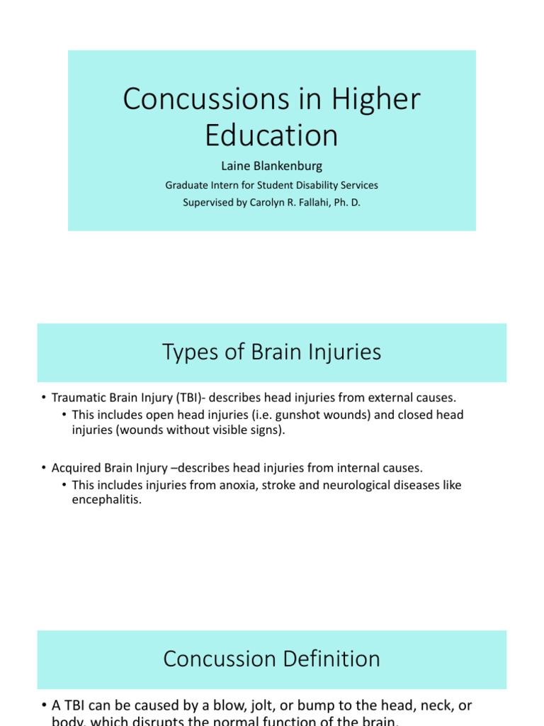 ConcussionPresentation | PDF | Concussion | Traumatic Brain Injury