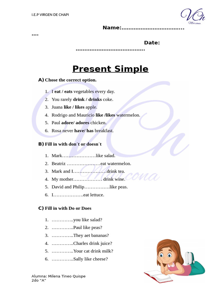 Present Simple Exercises for Students | PDF
