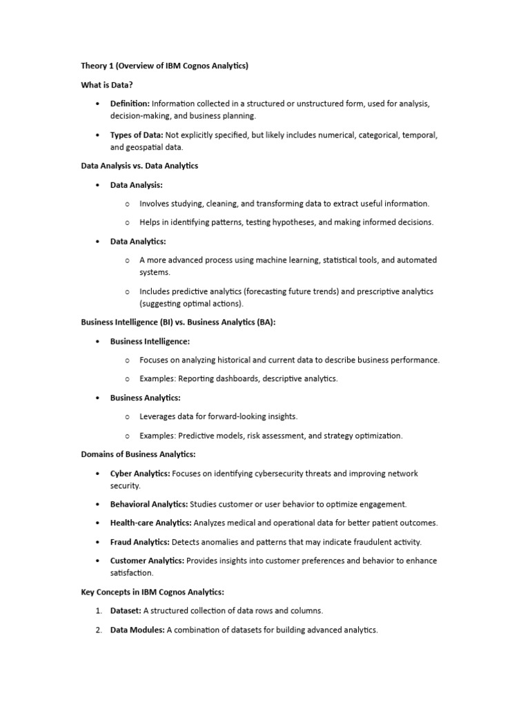 IBM Cognos Overall Notes | PDF | Databases | Business Intelligence
