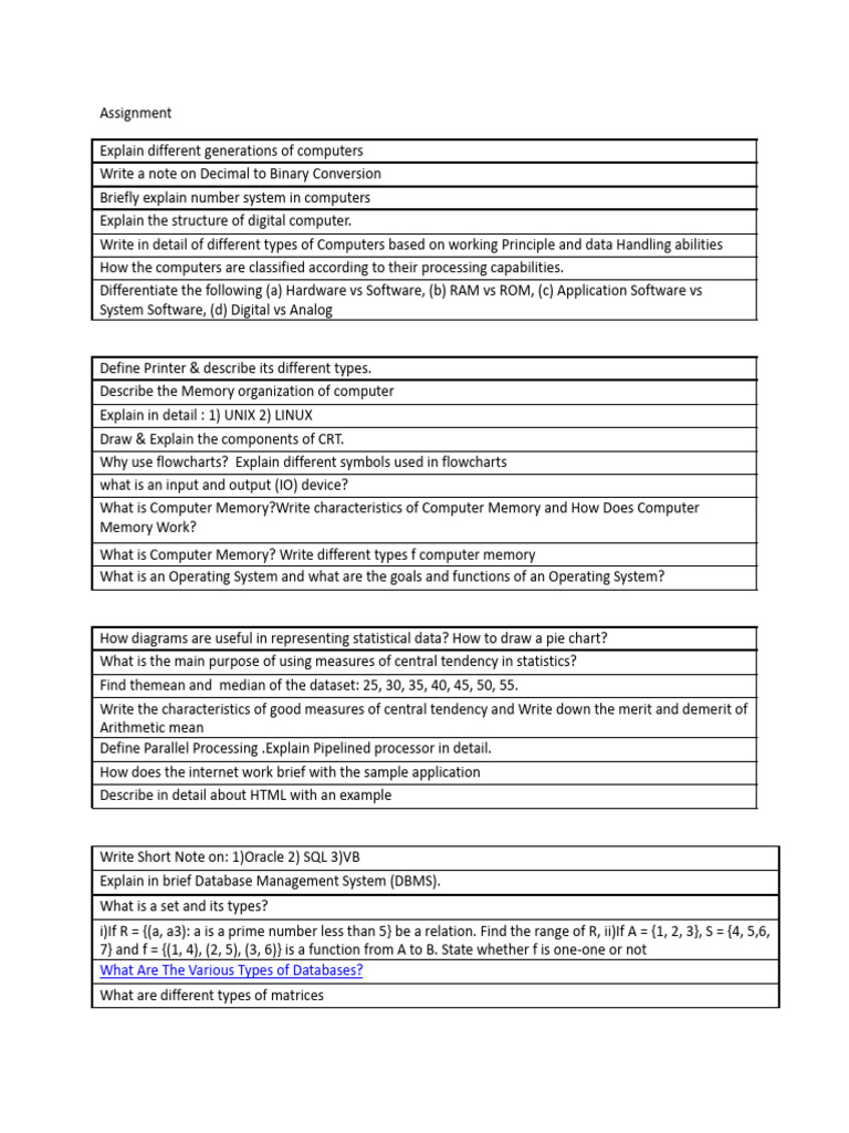 Assignment | PDF | Databases | Statistics Assignment | PDF | Databases | Statistics