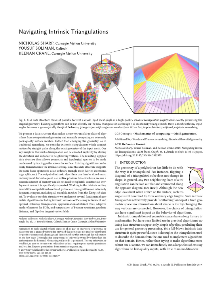 Navigating Intrinsic Triangulations | PDF | Geometry | Triangle