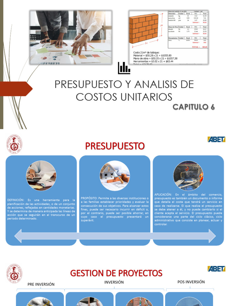 Cap - 06 - Analisis de Costos Unitarios | PDF | Presupuesto | Materiales de construcción