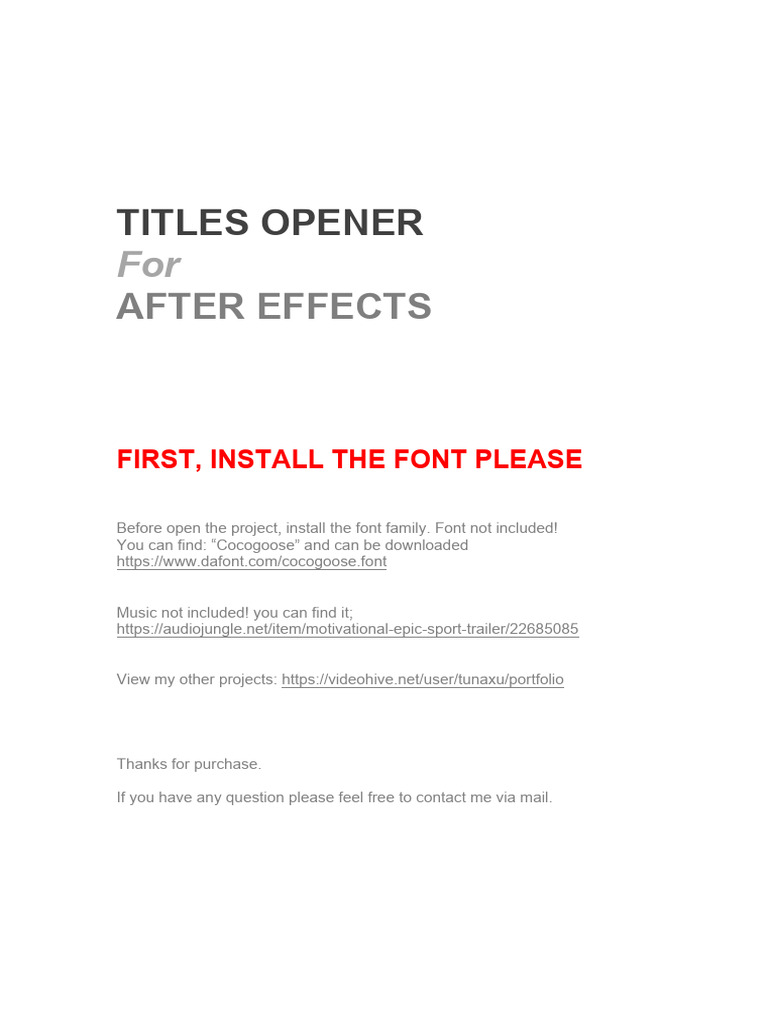 Chris Widger After Effects Project Guide | PDF