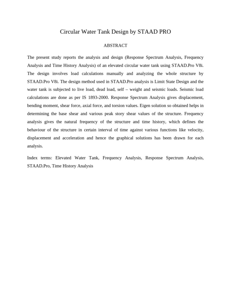 7.circular Water Tank Design by STAAD PRO | PDF