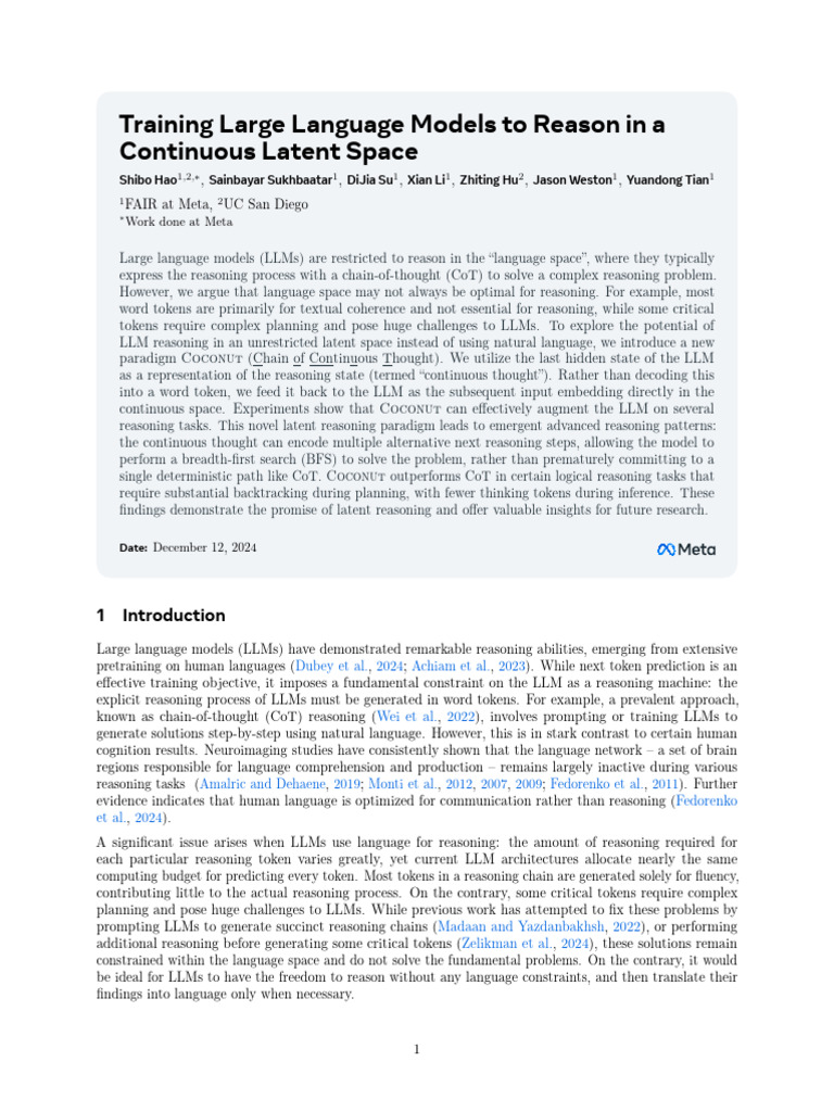 Reasoning in LLMs Training | PDF | Reason | Thought