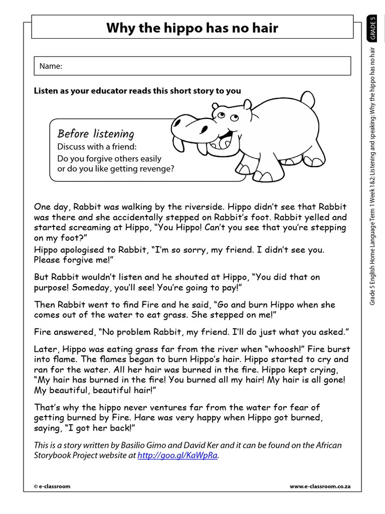 Short story grade 6 | PDF