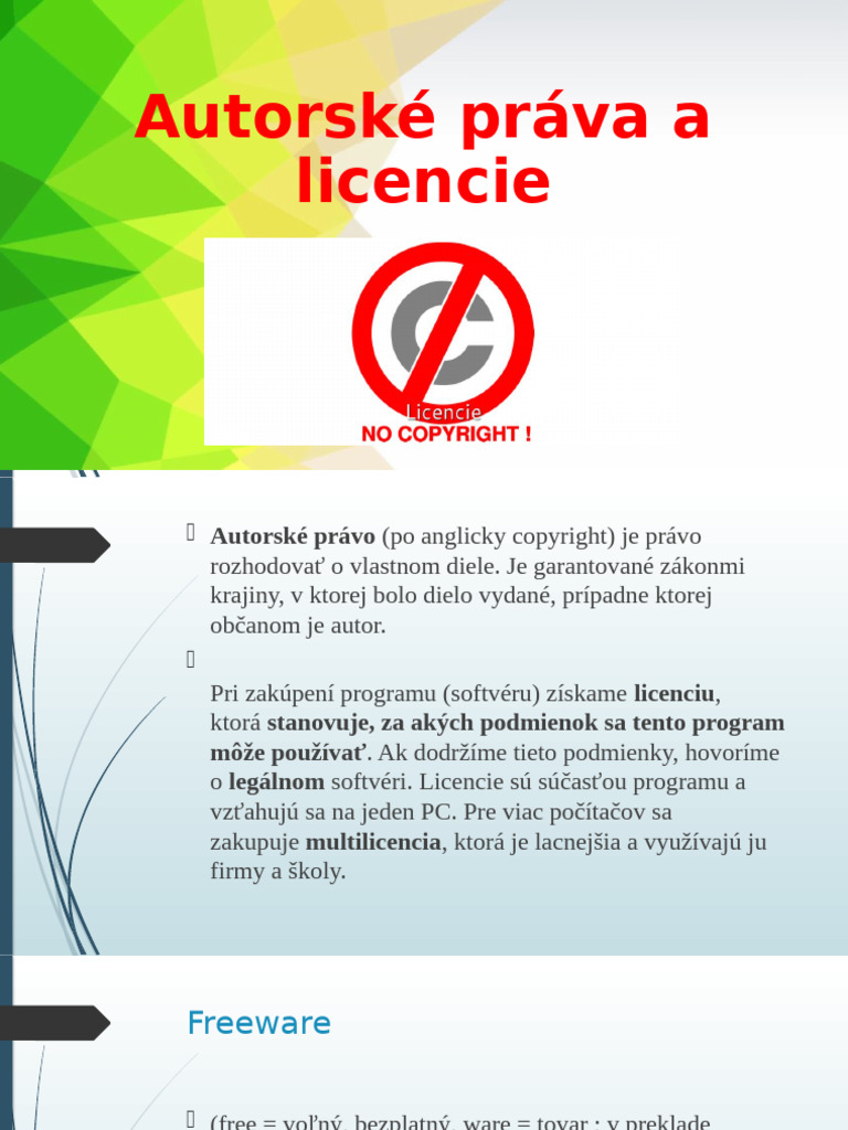 Autorské Práva a Licencie | PDF
