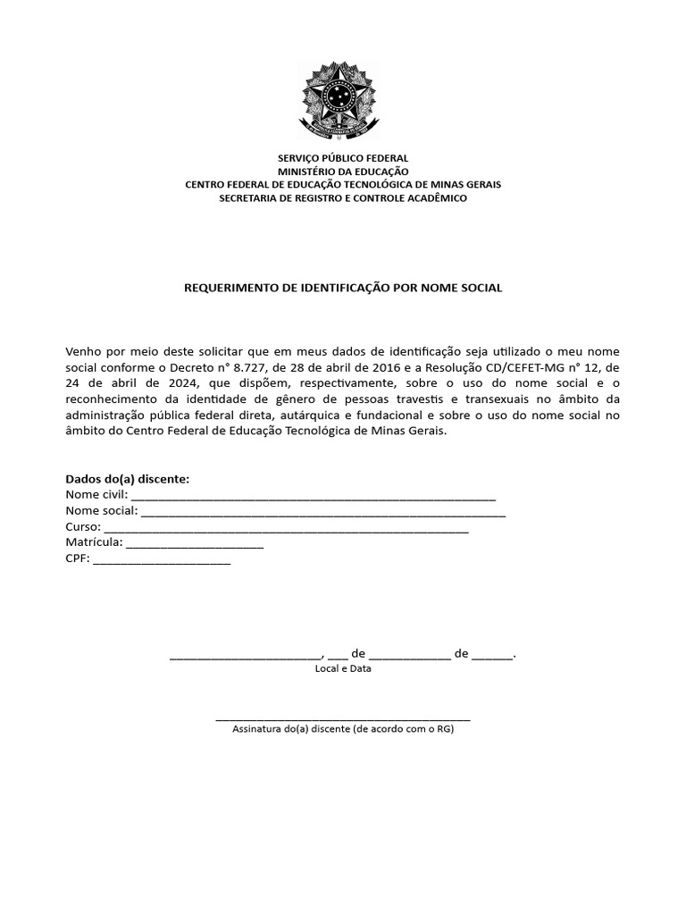 Formulário-nome-social-aluno-maior | PDF