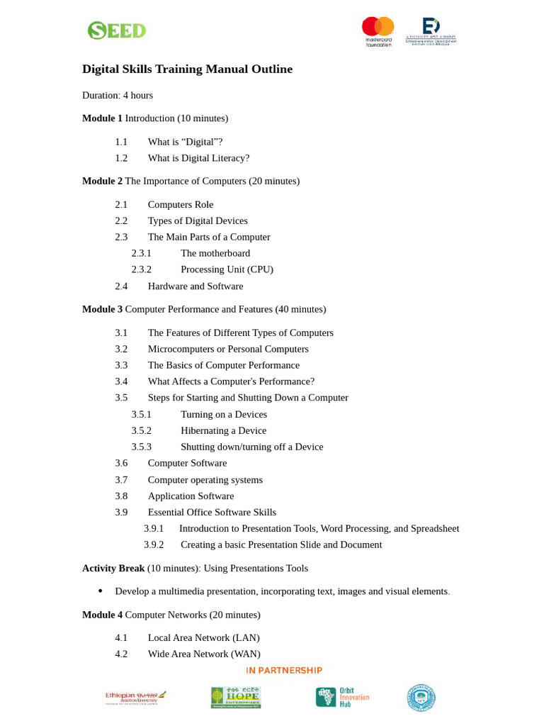 Digital Skills Training Manual Outline | PDF | World Wide Web ...