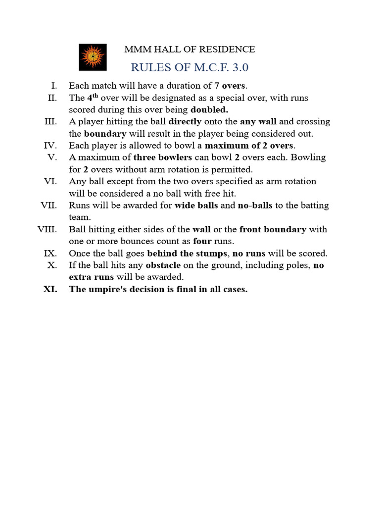 M.C.F. 3.0 Match Rules | PDF
