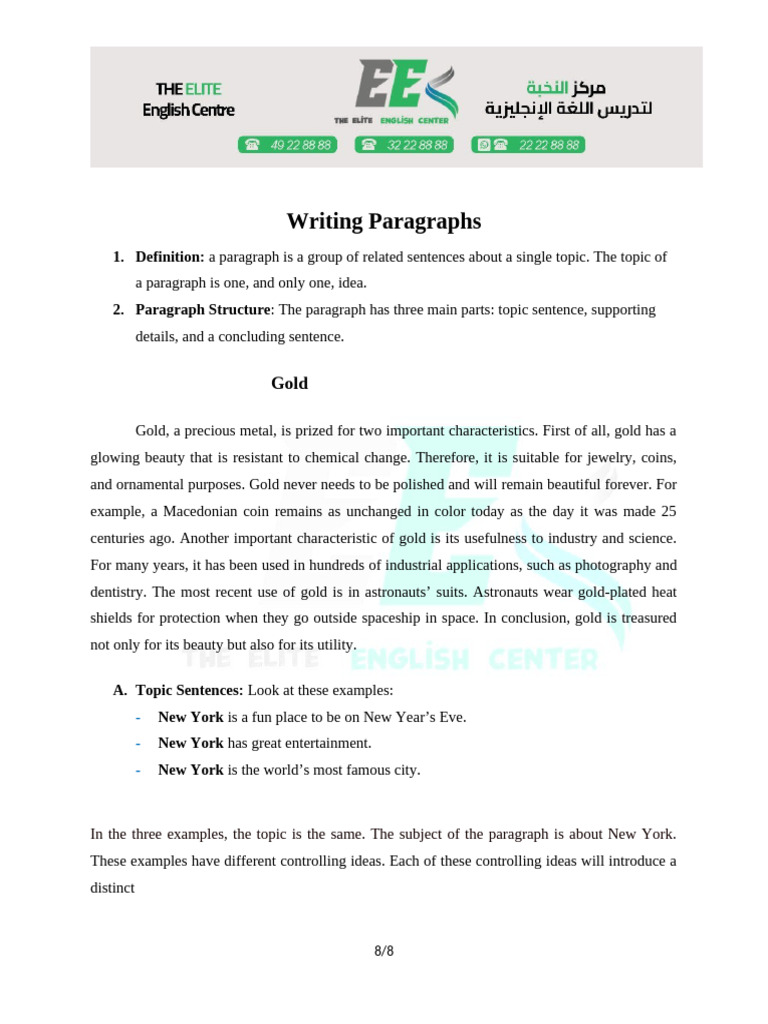 Writing Paragraphs | PDF | Subject (Grammar)