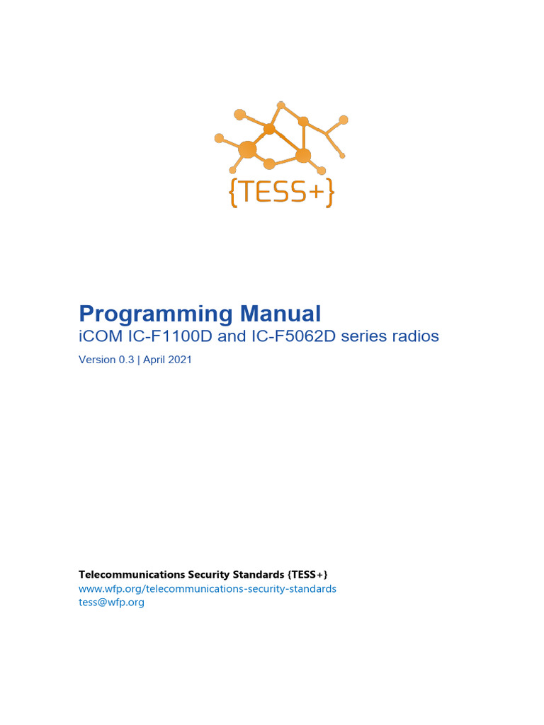 TESS Manual Programming iCOM Radio Series IC F1100D and IC F5062D | PDF ...