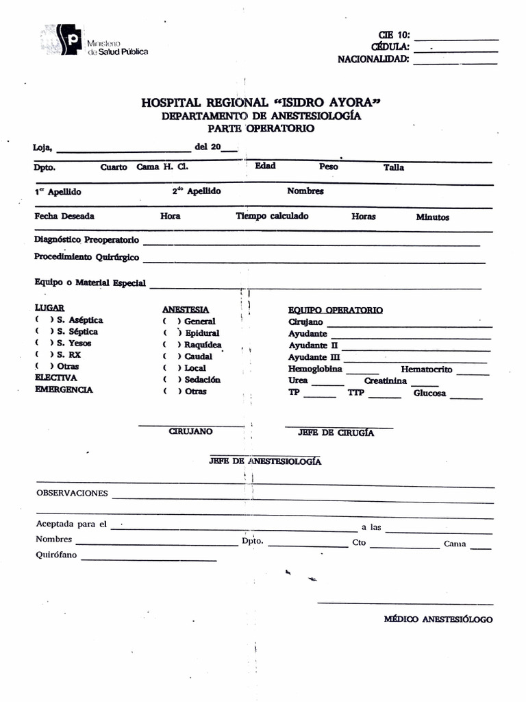 Parte Operatorio | PDF