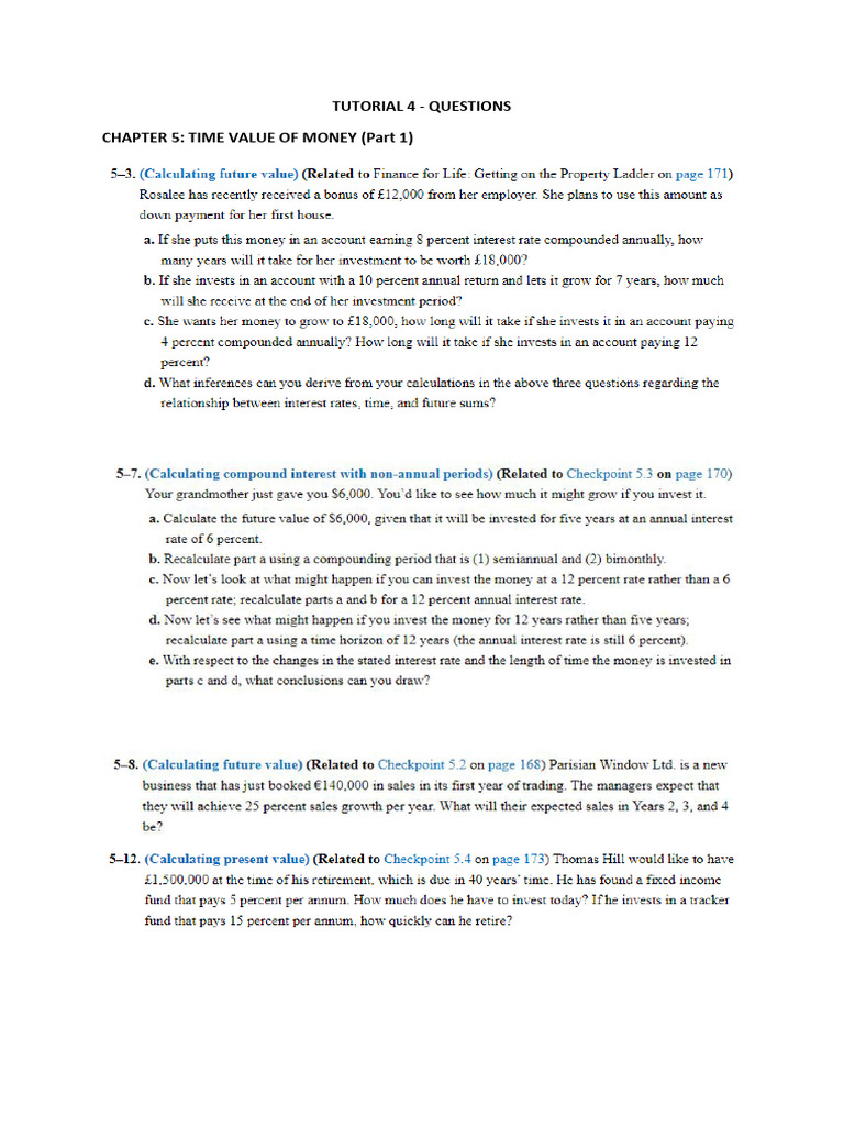 TUTORIAL_4___TVM_Part_1___Questions | PDF