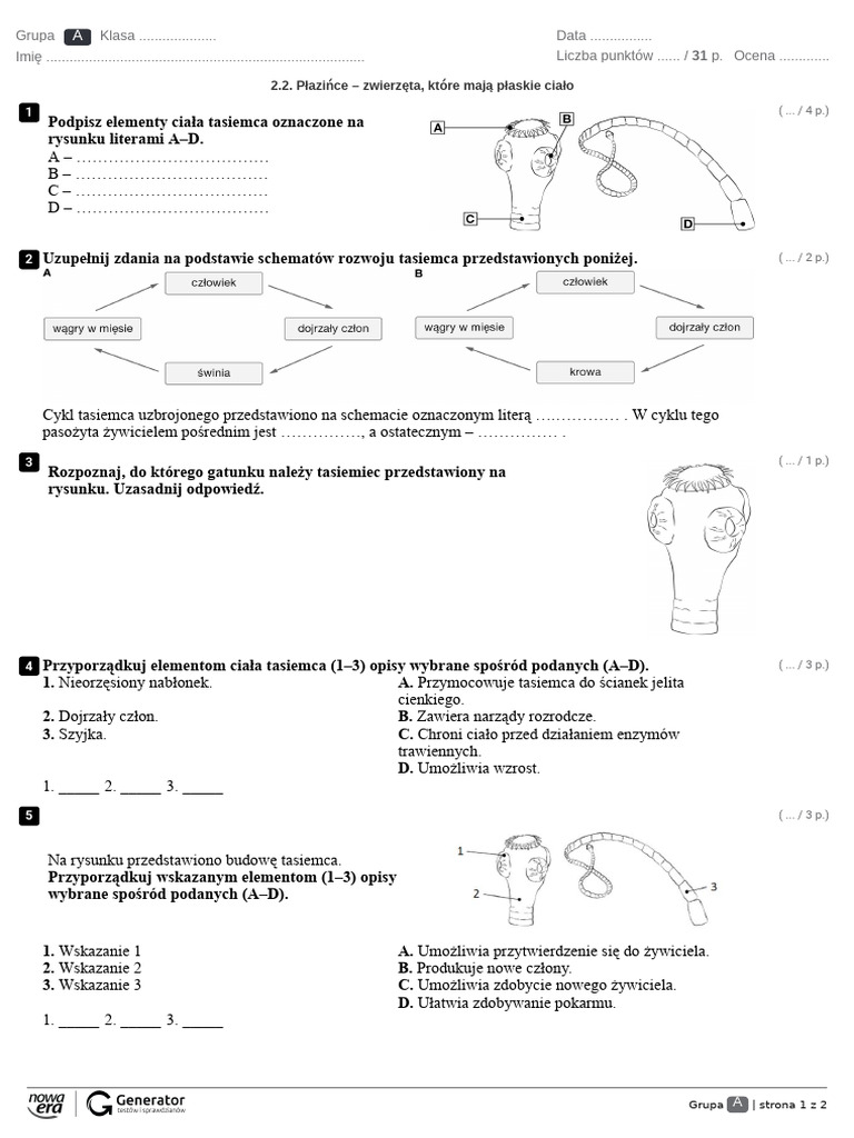 2.2. P+éazin¦üce ÔÇô zwierze¦Ęta, kto¦üre maja¦Ę p+éaskie cia+éo Test ...