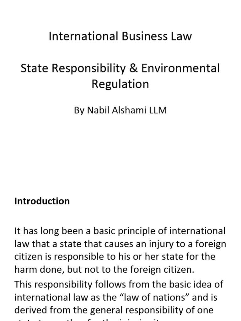 4 - State Responsibility & Environmental Regulation | PDF | Lawsuit ...