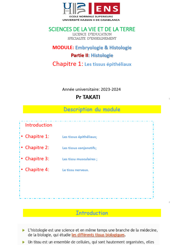 Histologie : Tissus épithéliaux et glandulaires | PDF | Épithélium ...