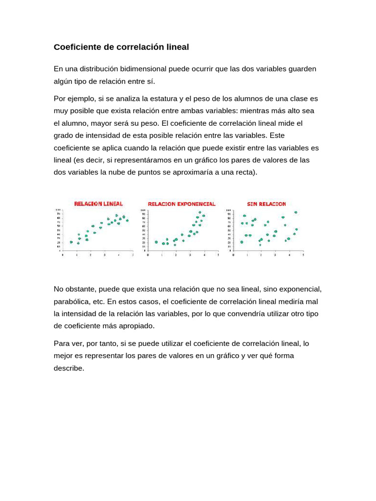 Coeficiente de Correlación Lineal | PDF | Matemáticas