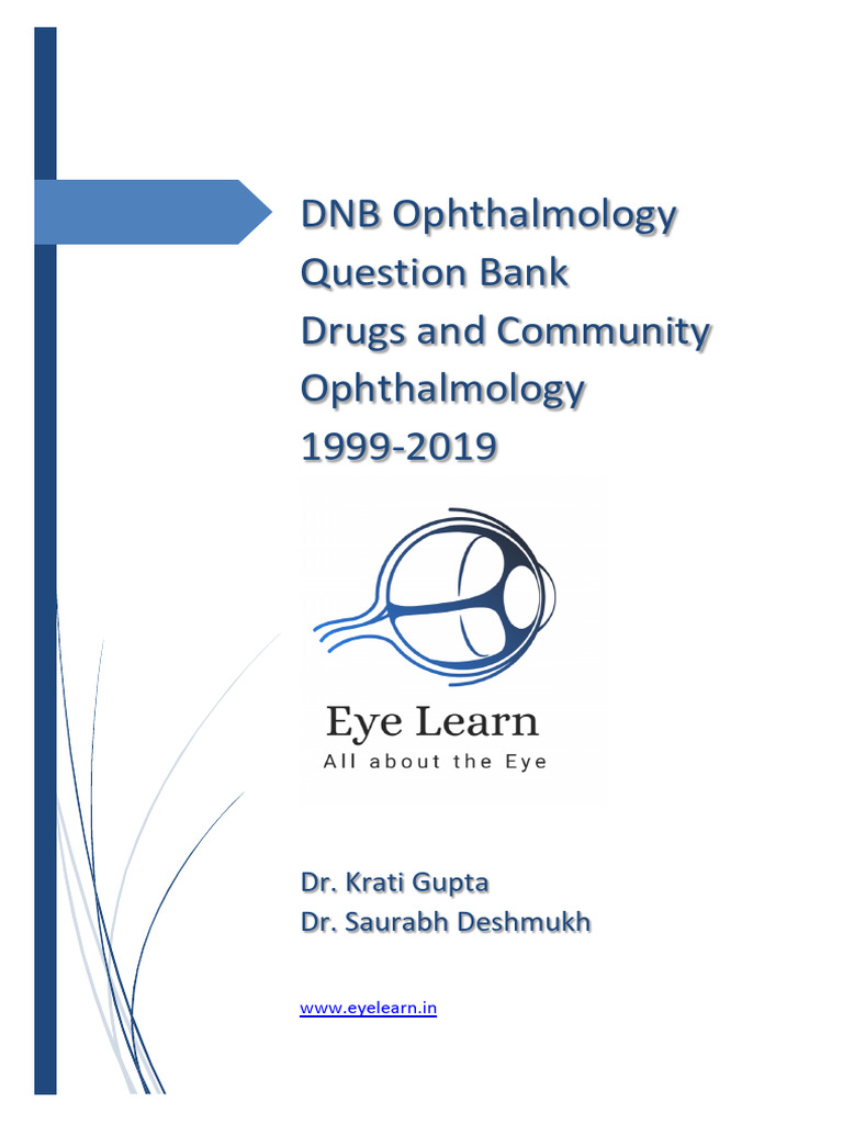 DNB Ophthalmology Question Bank 1999-2019 | PDF | Visual Impairment ...