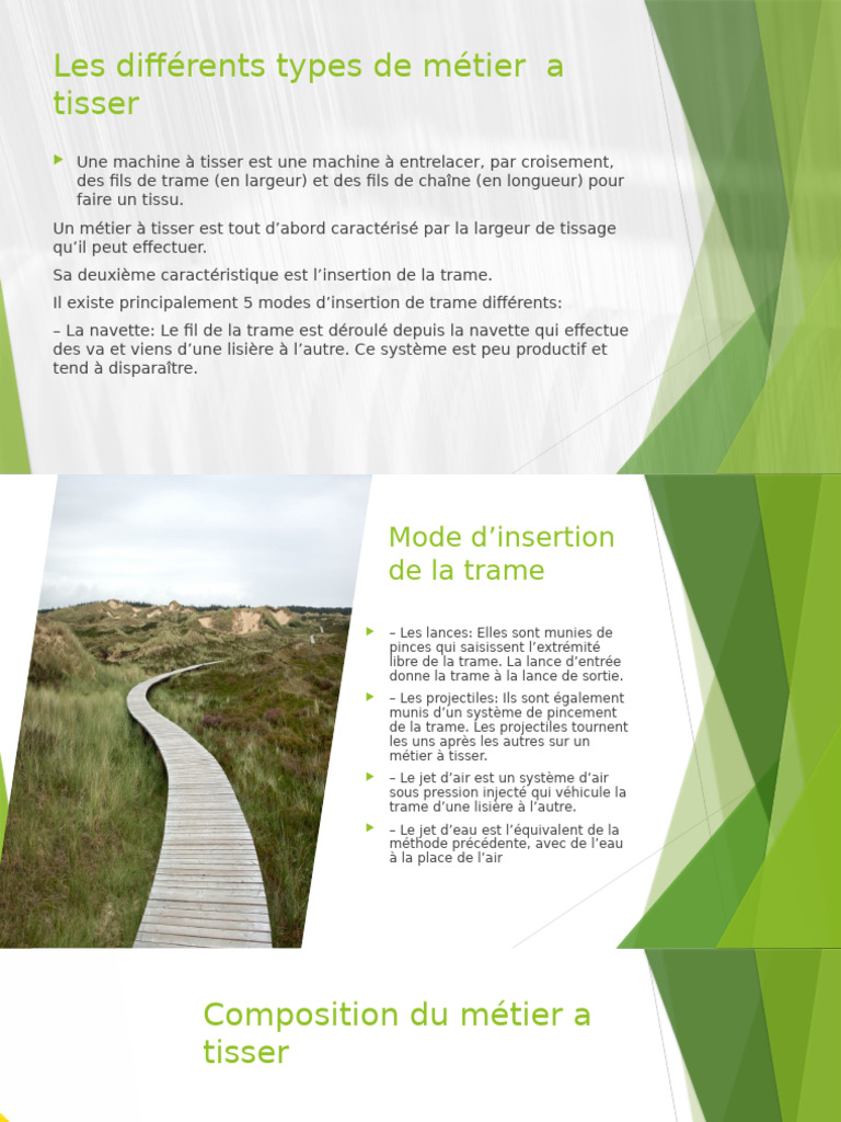 Les Différents Types de Métier A Tisser Seance 3 | PDF | Tissage ...