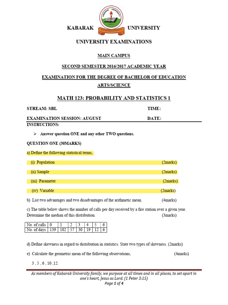 PROB AND STAT (1) | PDF | Median | Mean