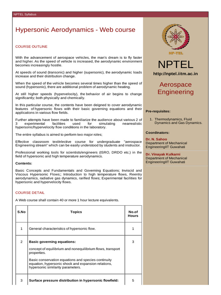 101103003 | PDF | Hypersonic Speed | Aerodynamics