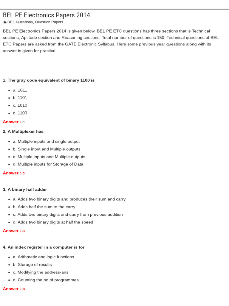 Bel Pe Electronics Papers 2014 Question Dekho | PDF | Frequency ...