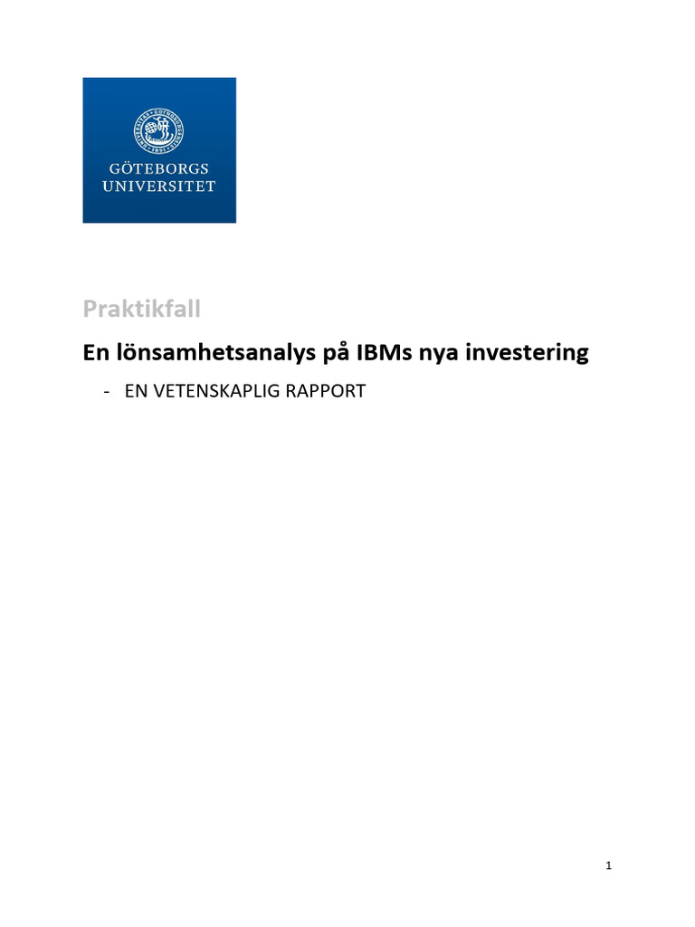 En Lönsamhetsanalys På IBMs Nya Investering | PDF