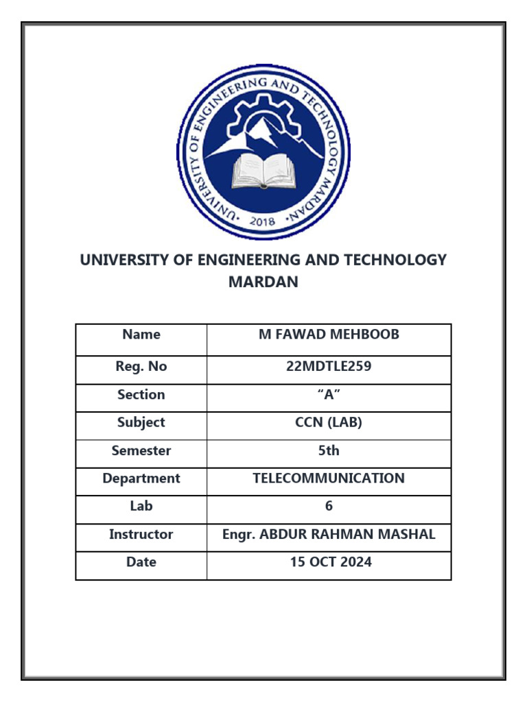 FAWAD LAB 6 CCN | PDF