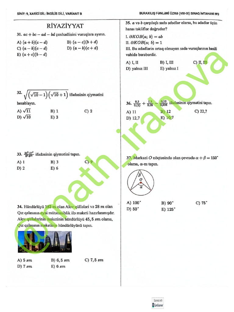 9-Cu Sinif Otk 24.11.2024 | PDF