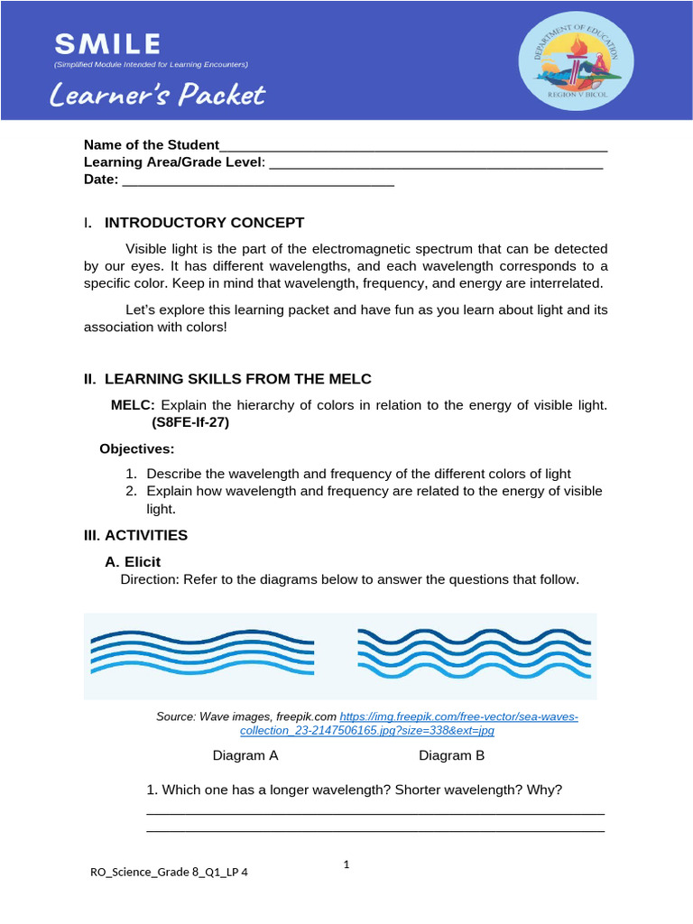 RO Science Grade 8 Q1 LP 4 022544 | PDF | Color | Light