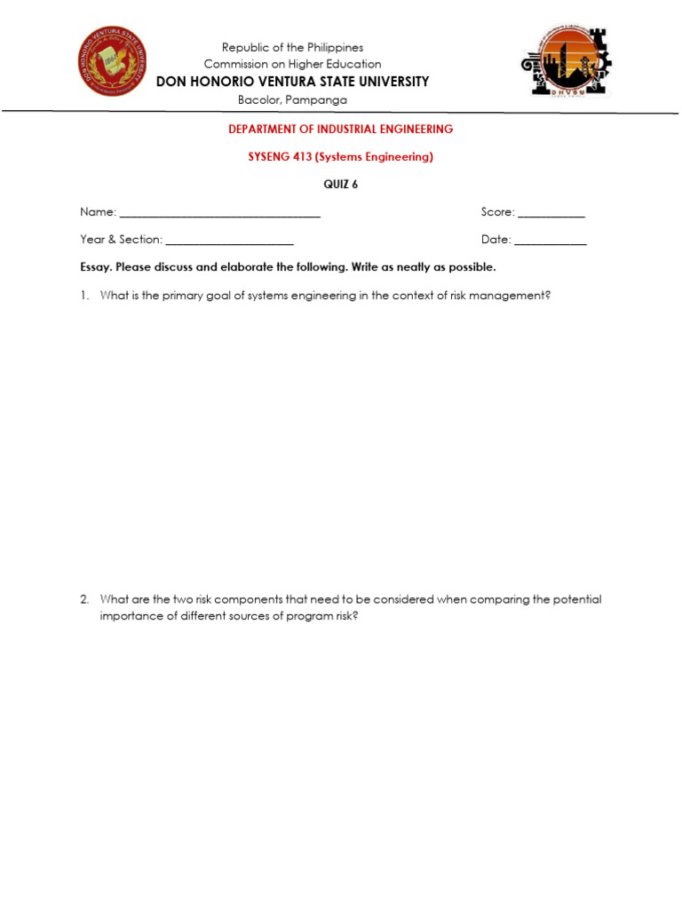 Syseng Quiz 6 - 091516 | PDF