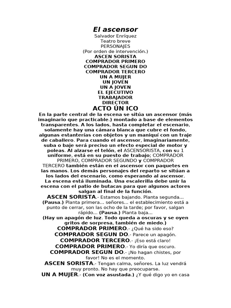 El Ascensor | PDF | Ascensor