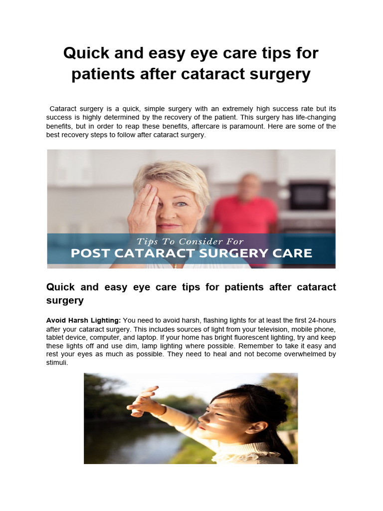 Post-Cataract Surgery Care Tips | PDF