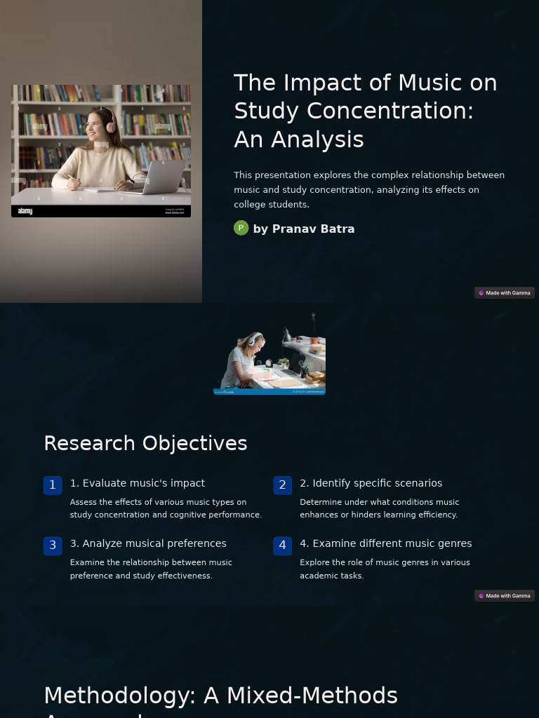 Music's Effect on Study Focus | PDF | Cognition | Methodology