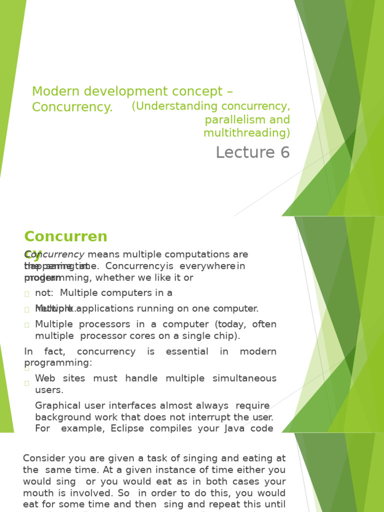 Lec6 - Modern Development Concept - Concurrency | PDF | Process (Computing) | Thread (Computing)