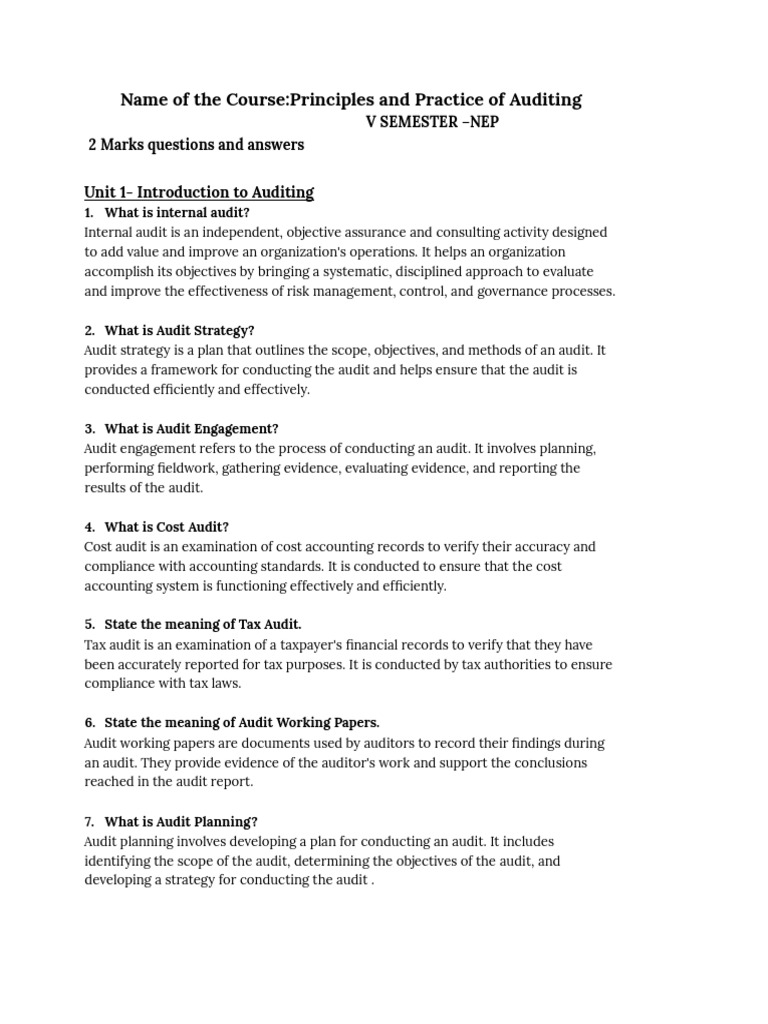 Principles and Practice of Auditing | PDF | Audit | Auditor's Report