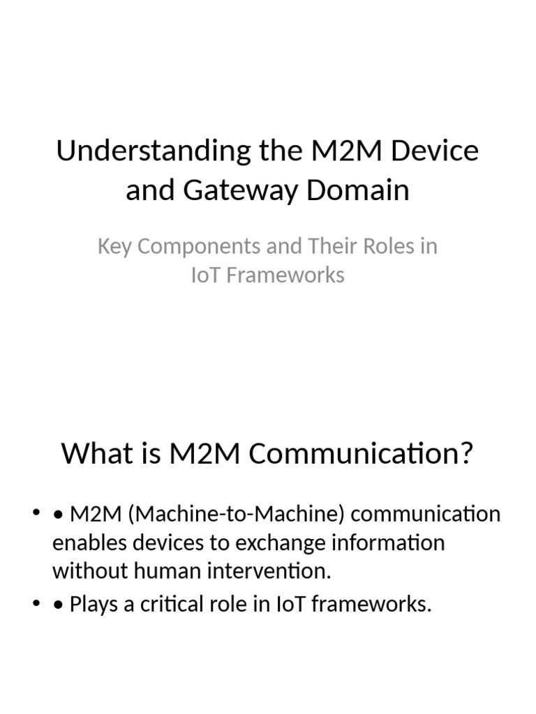 M2M Device and Gateway Domain | PDF | Computer Network | Gateway (Telecommunications)